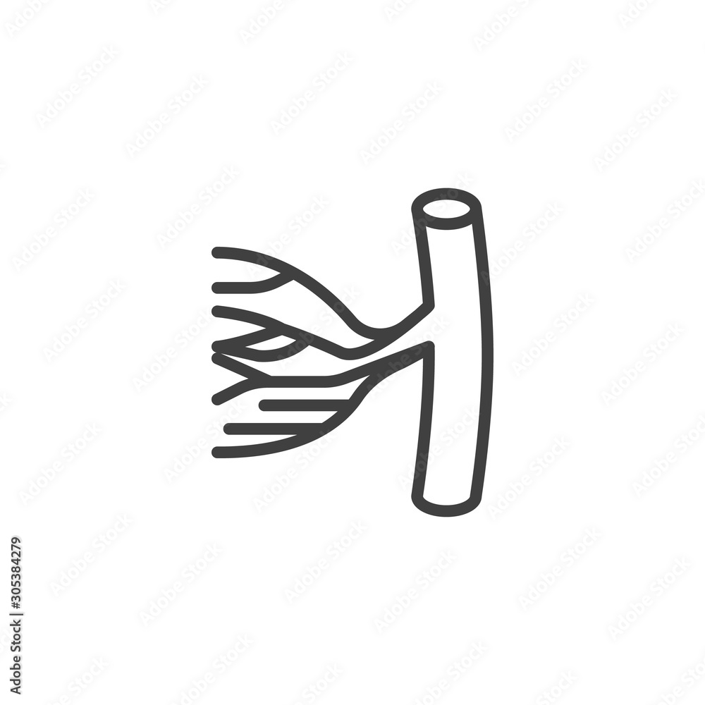Artery and vein line icon. linear style sign for mobile concept and web ...