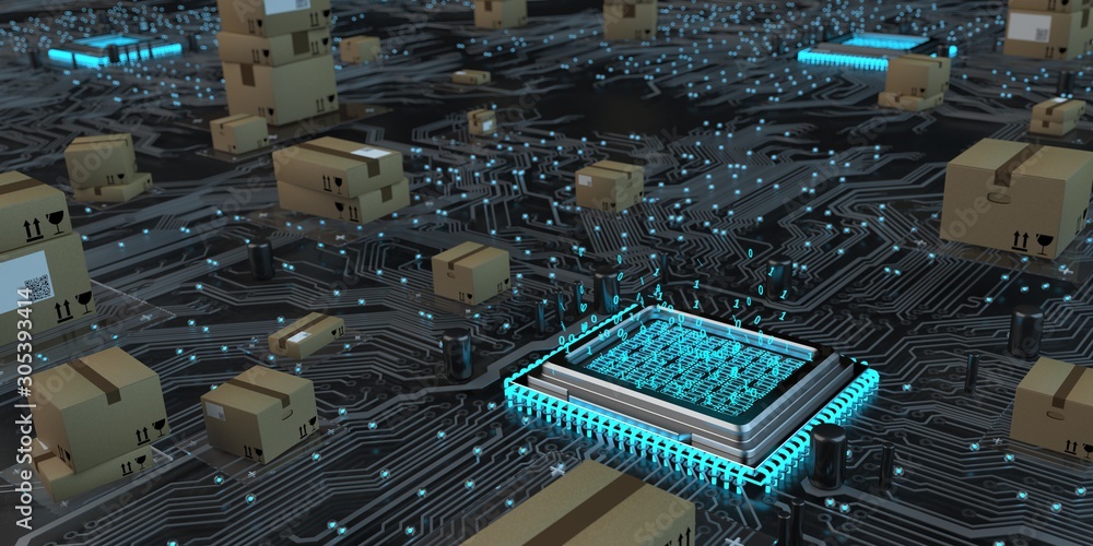 Digital Logistics Stock Illustration | Adobe Stock