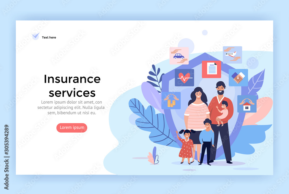 Family insurance services concept illustrations, perfect for web design ...