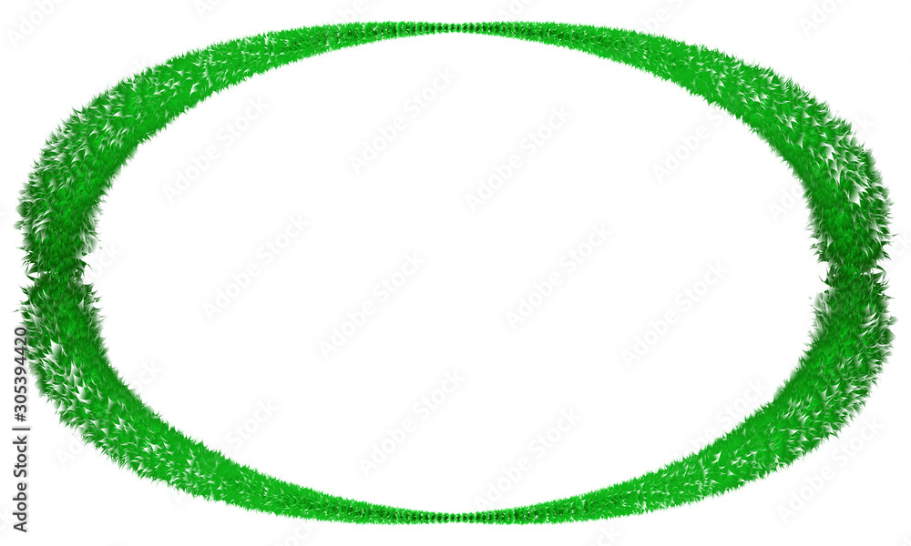 Green fluffy oval frame with transparent background.Copy space Stock ...