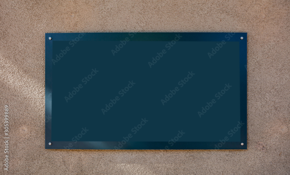 Blank wall sign mockup, black color. Business signage template, copy ...