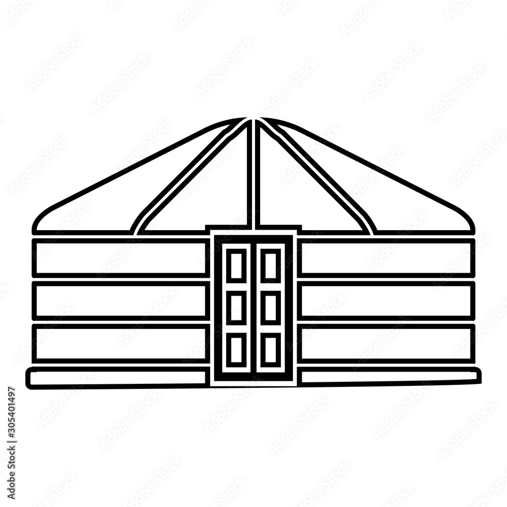 Yurt of nomads Portable frame dwelling with door Mongolian tent ...