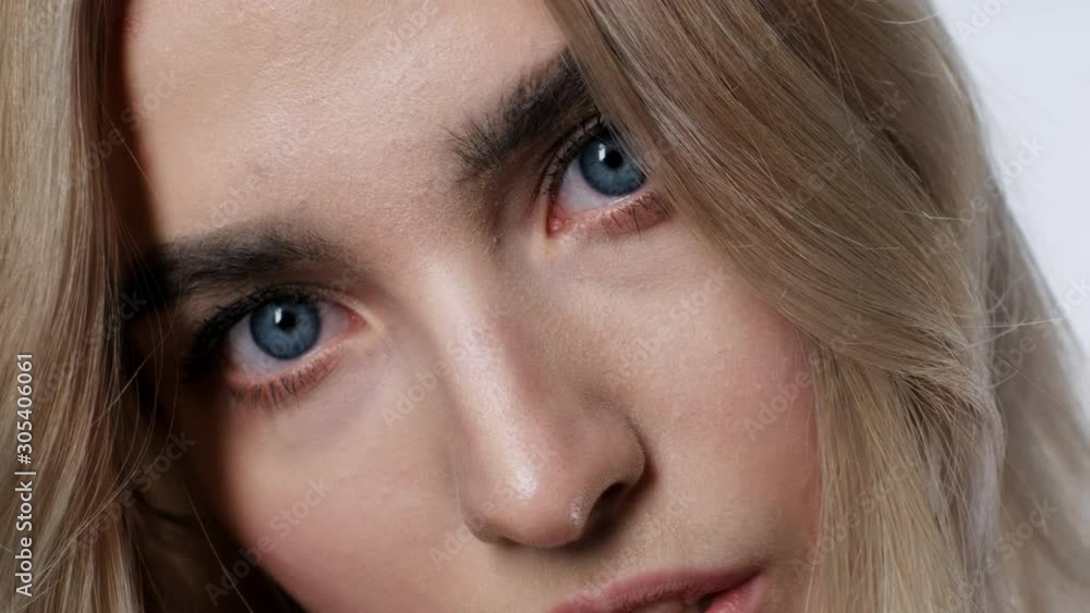 Cute pathos of girl with confident in eyes model. Pathos portrait ...