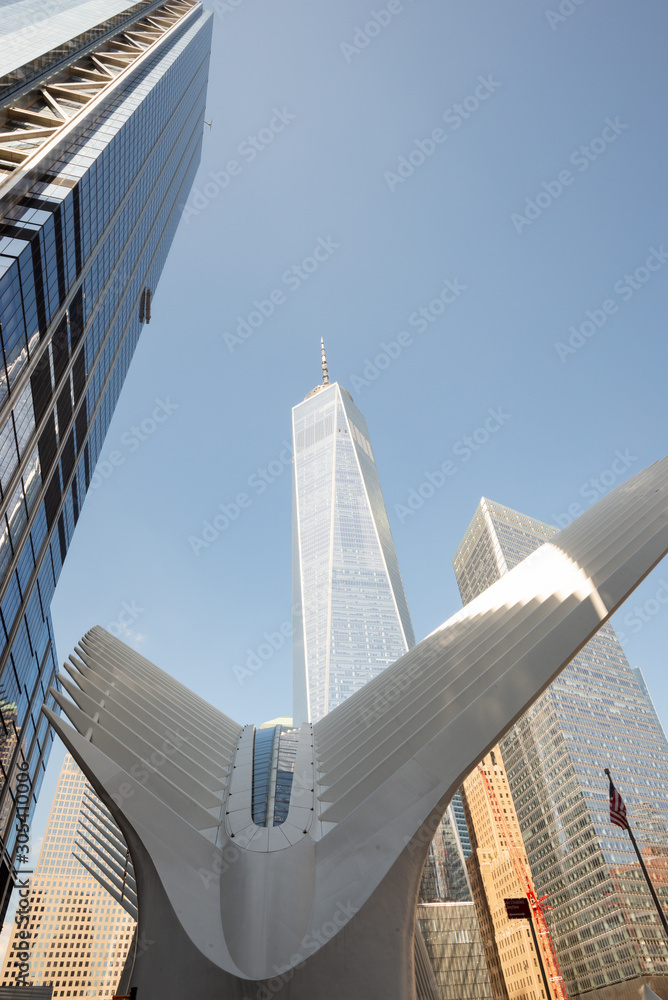 The Oculus terminal station with the One World Observatory on the ...