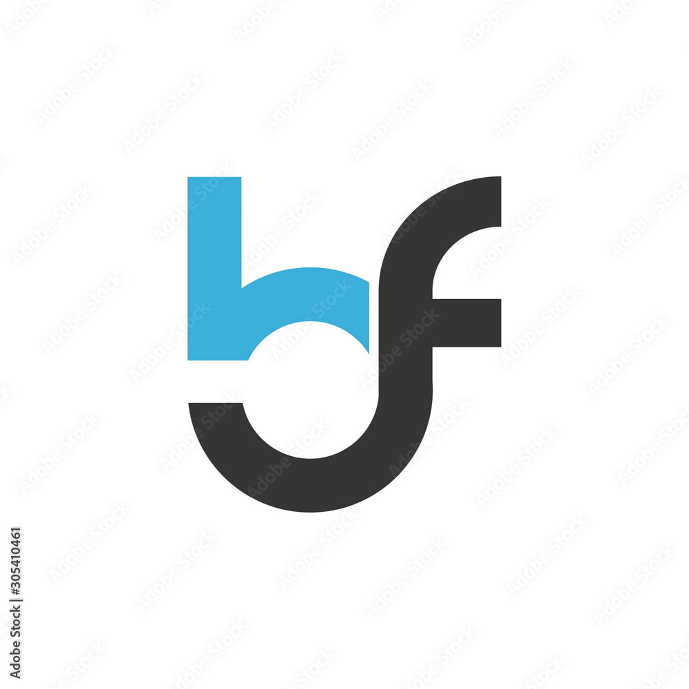 letter BF initial logo icon. modern linked circle round lowercase. Easy ...