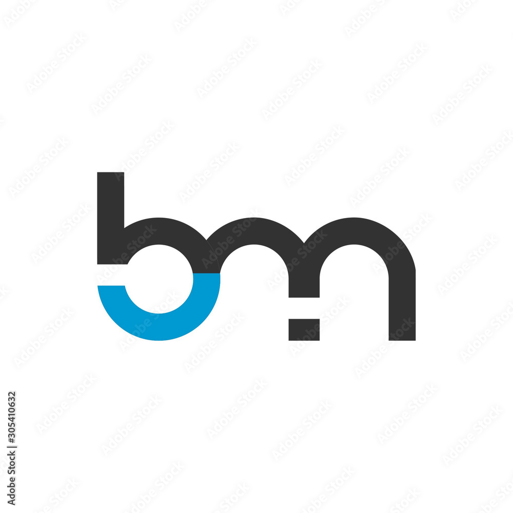 letter BM initial logo icon. modern linked circle round lowercase. Easy ...