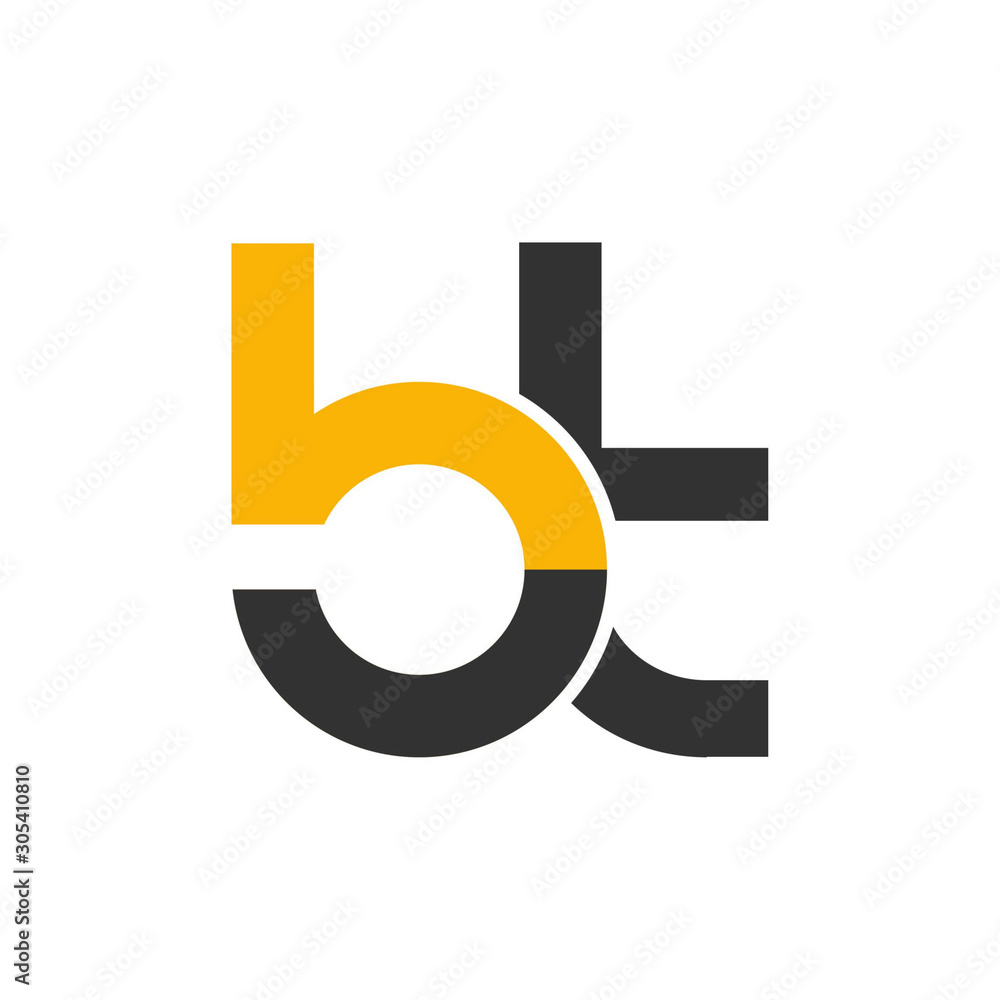 letter BT initial logo icon. modern linked circle round lowercase. Easy ...