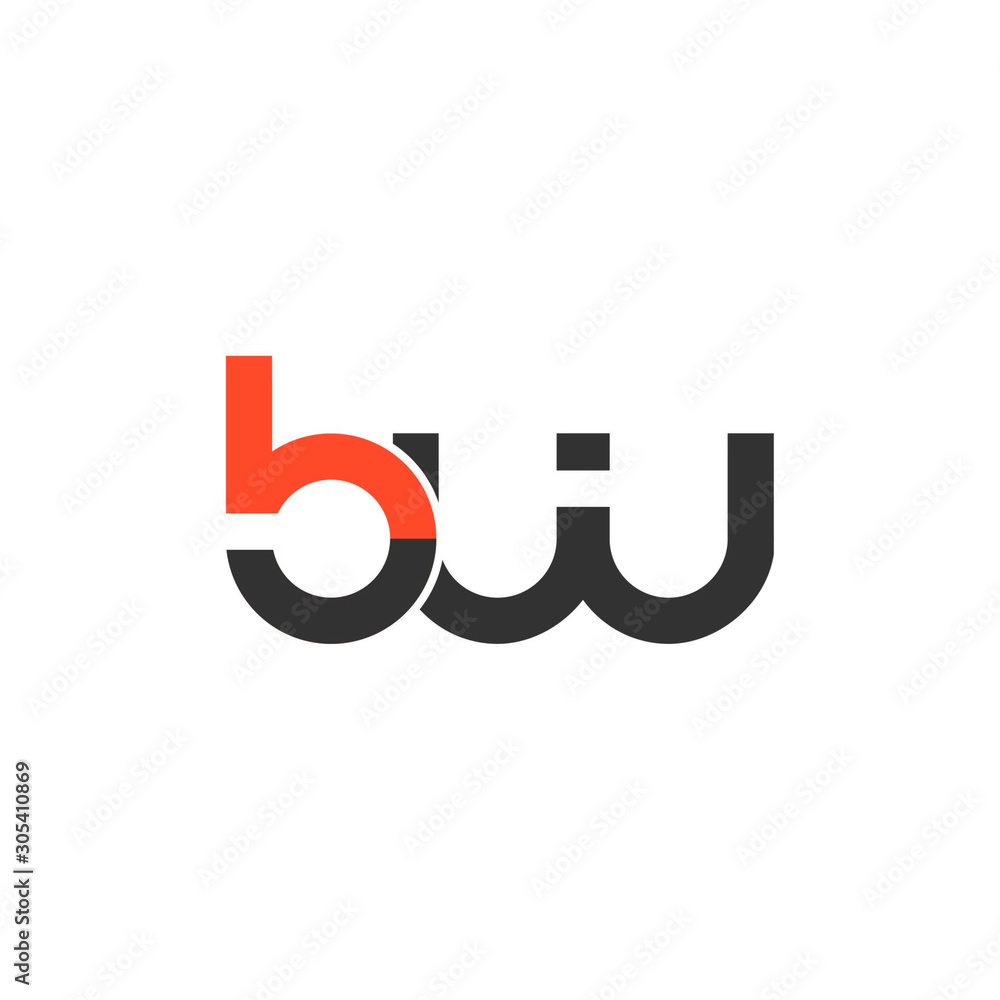 letter BW initial logo icon. modern linked circle round lowercase. Easy ...