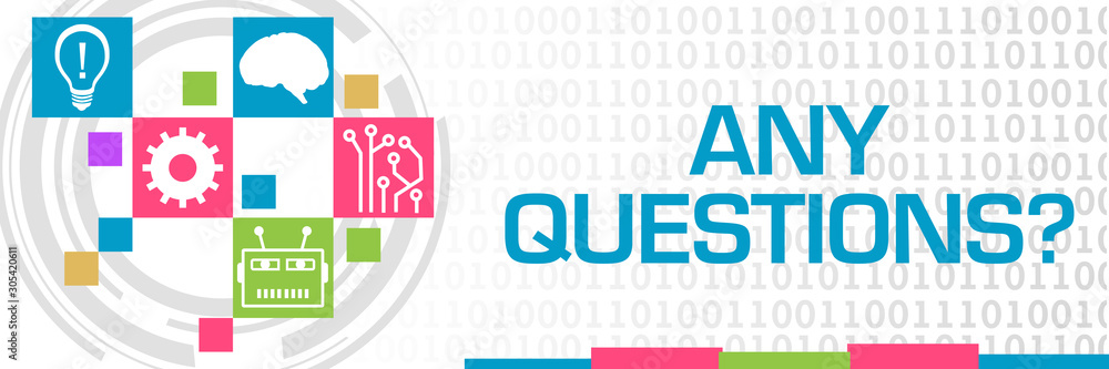 Any Questions Colorful Squares Grid Symbols Digital Horizontal Stock ...