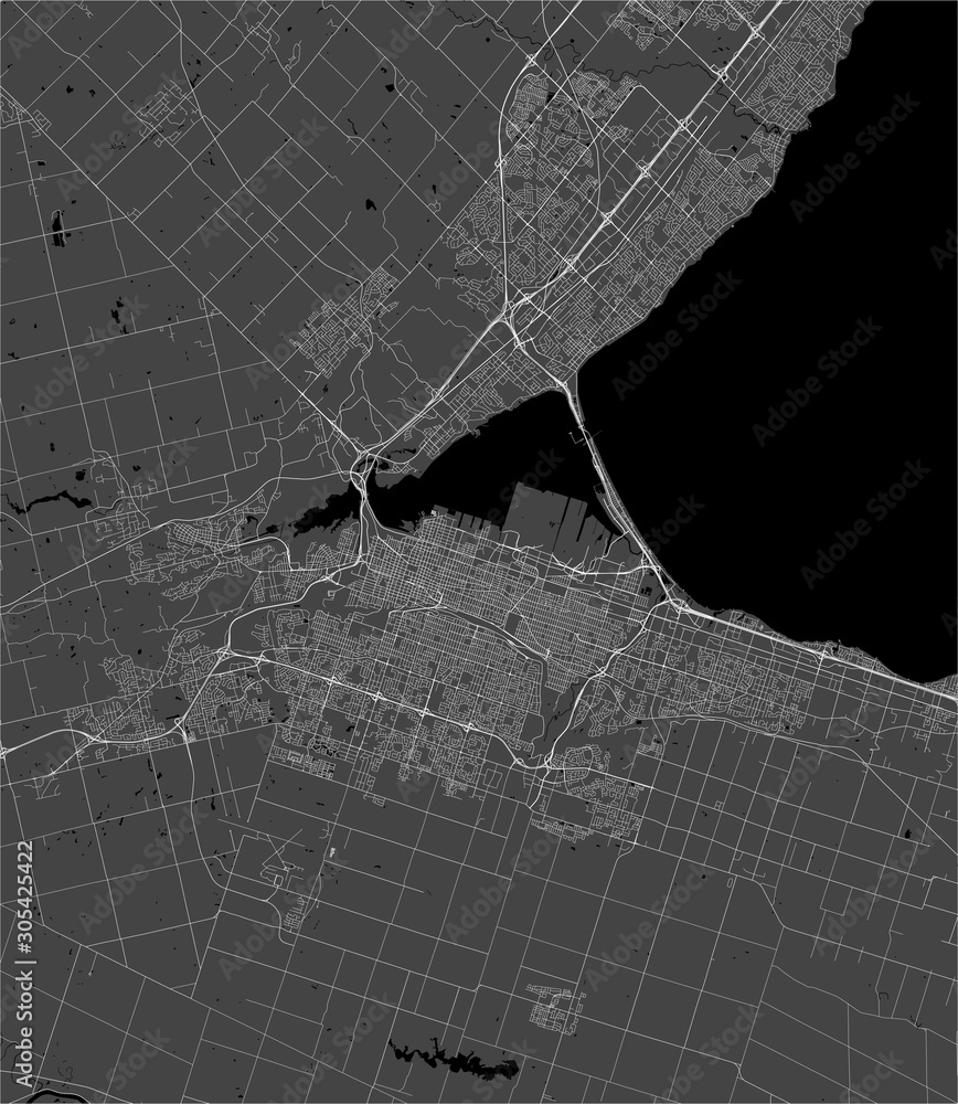 map of the city of Hamilton, Canada Stock Vector | Adobe Stock