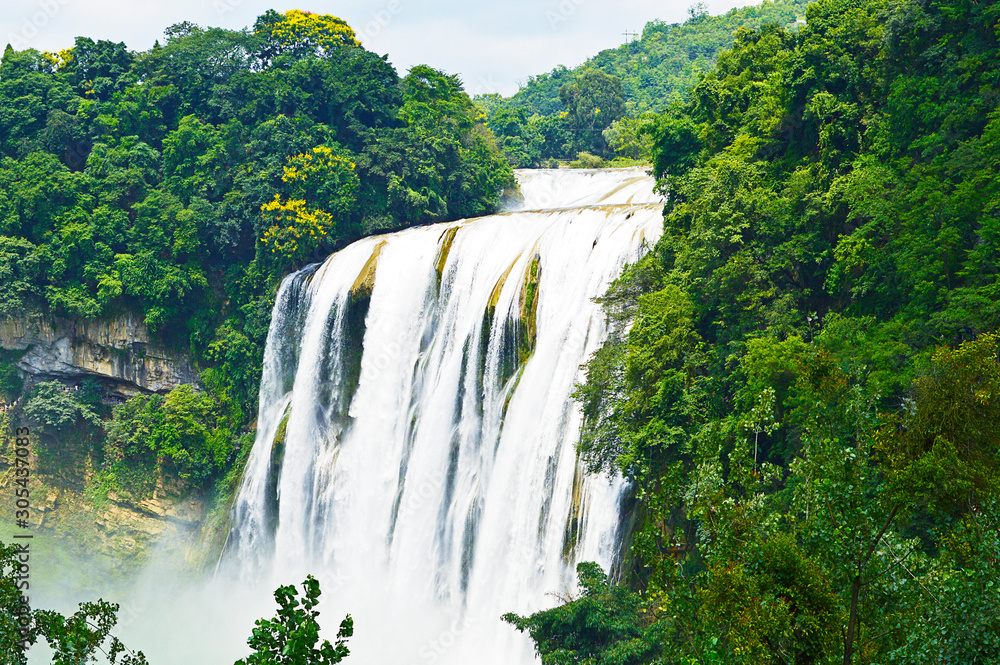 China Guizhou Huangguoshu Waterfall in Summer. One of the largest ...