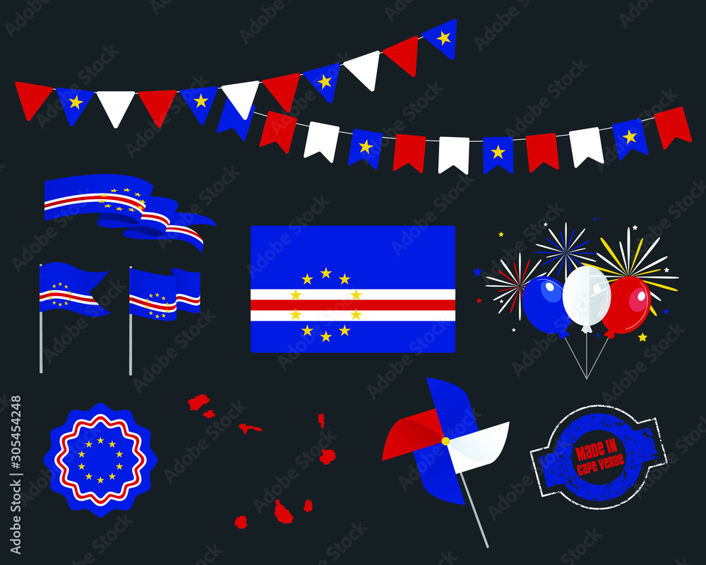 National holiday. Independence Day of Cape Verde set of vector design ...