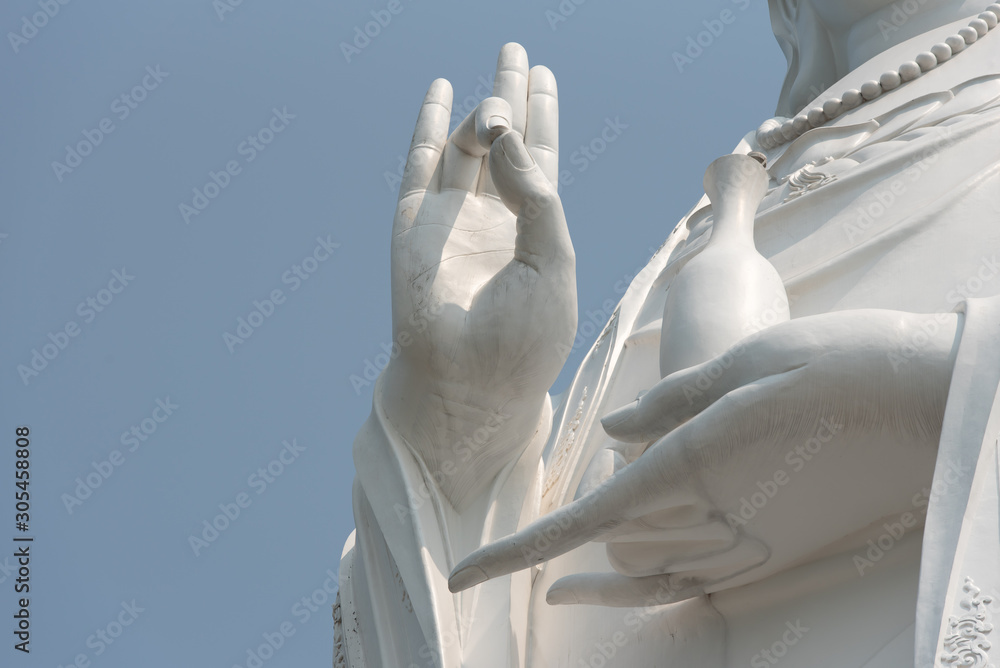 Meditation hand of Kuan Yin Statue in Danang City, Vietnam. Stock Photo ...