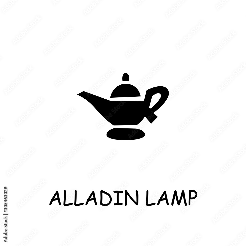 Alladin Lamp flat vector icon Stock Vector | Adobe Stock