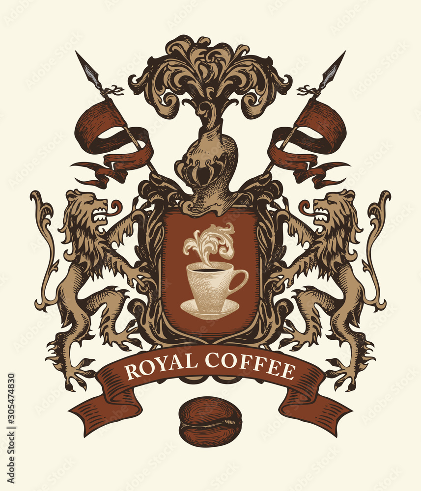 Vector banner on the theme of coffee house in form of hand-drawn ...