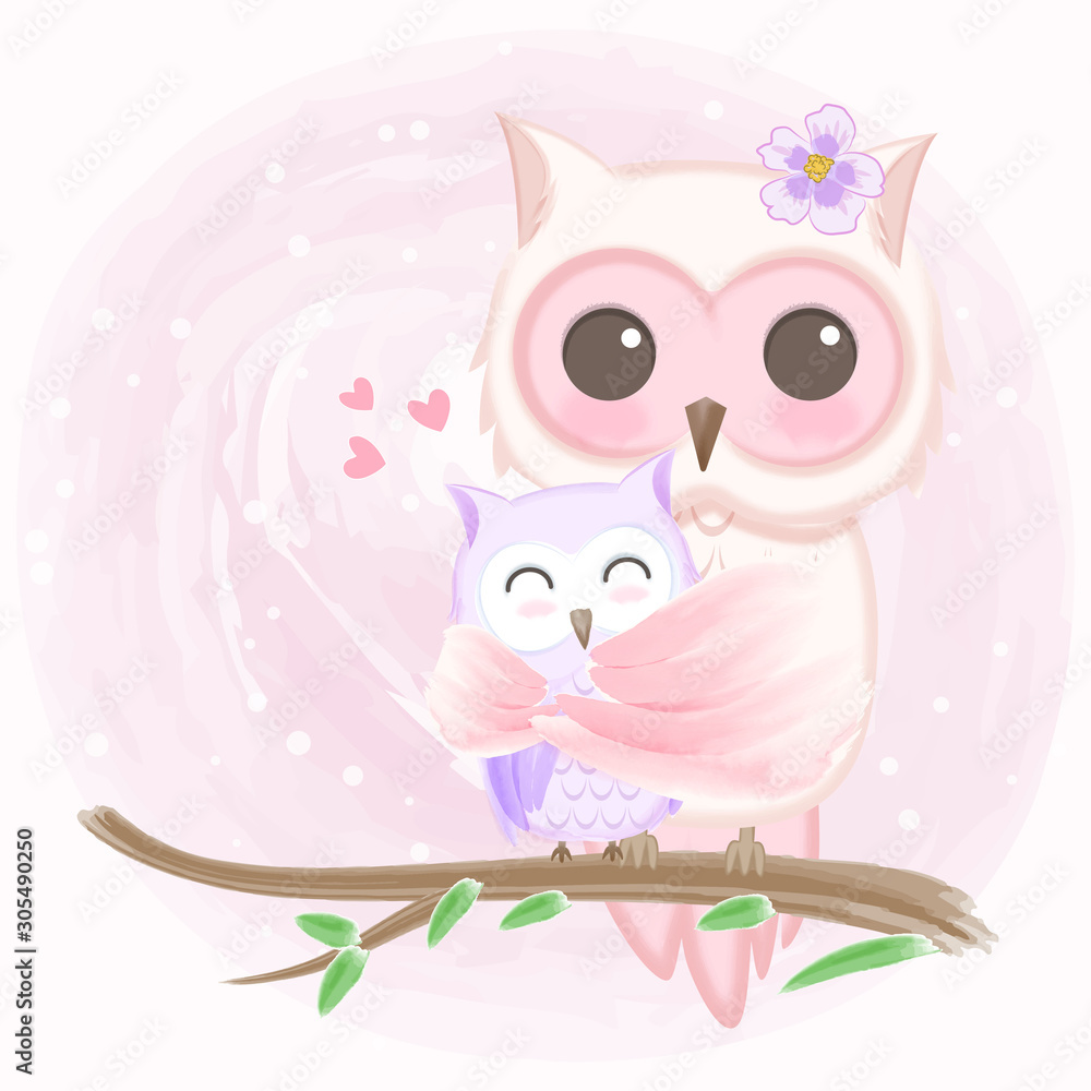 Pink Baby Owl