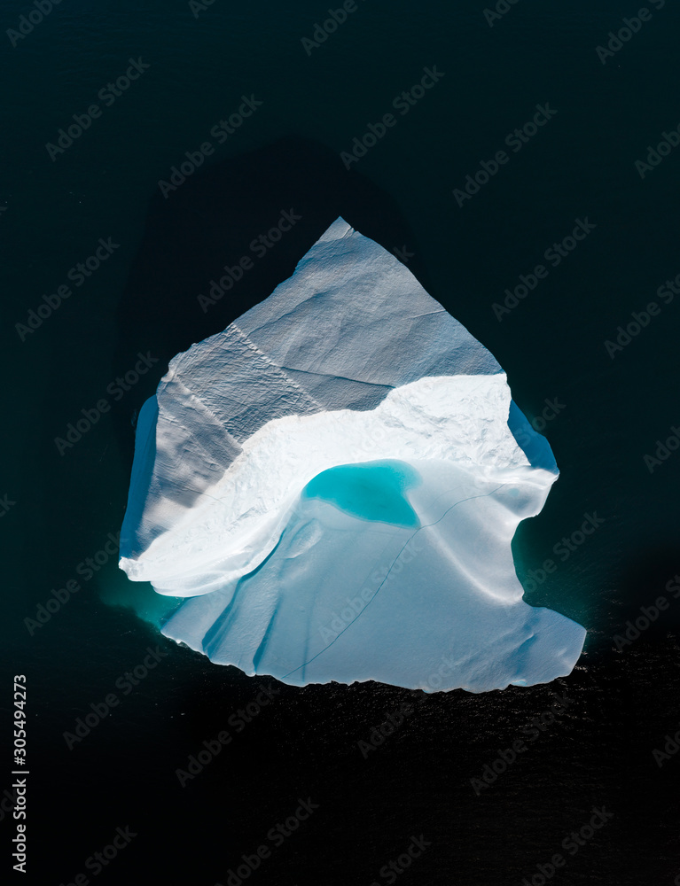 Icebergs drone aerial image top view - Climate Change and Global ...