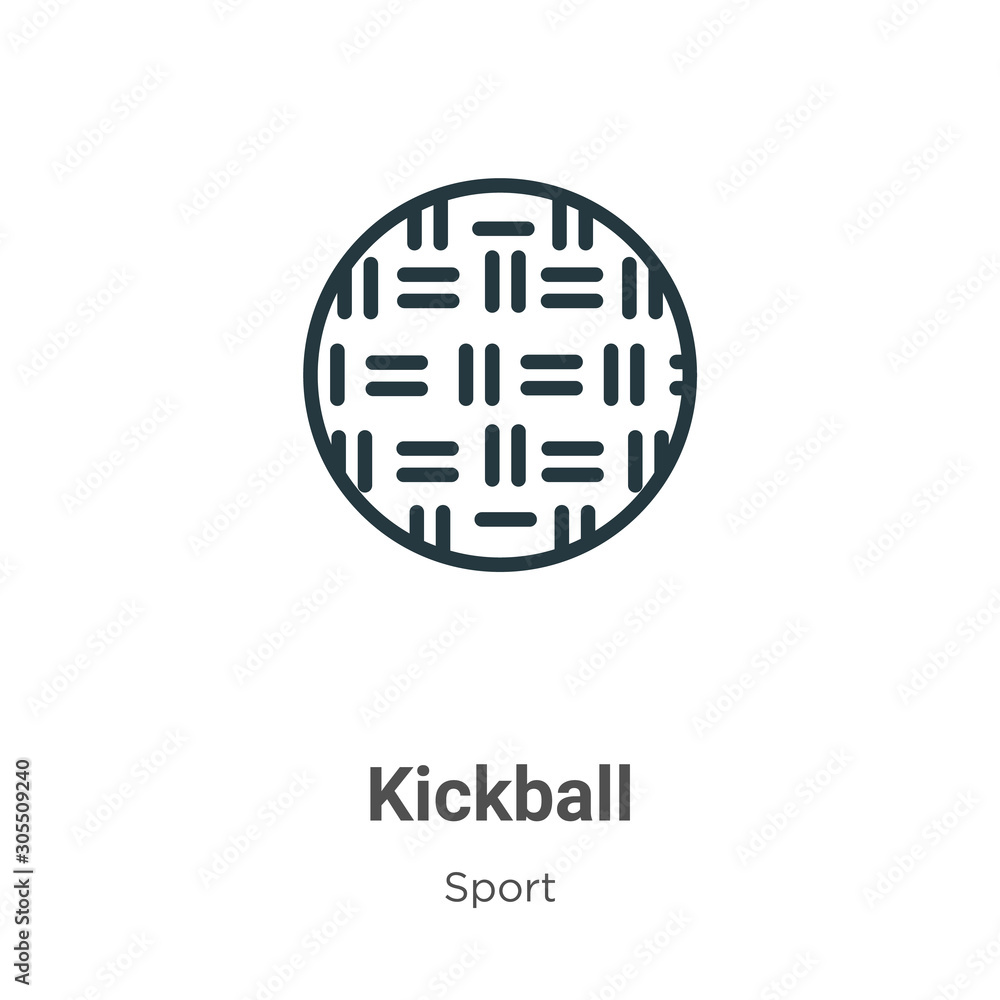 Kickball outline vector icon. Thin line black kickball icon, flat ...