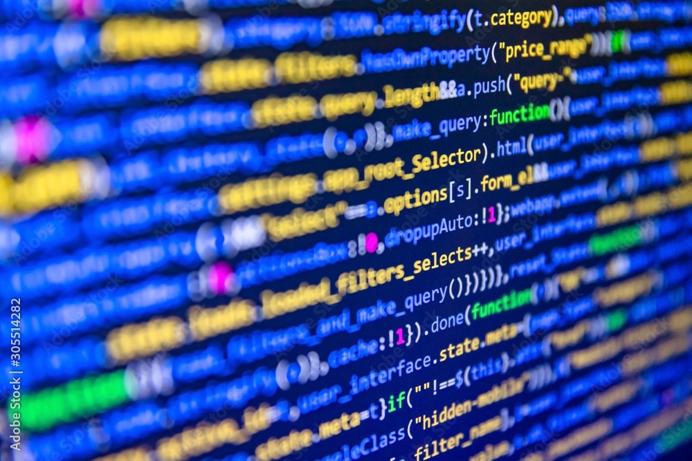 Fotografia Do Stock Writing Program Code On Computer Modern