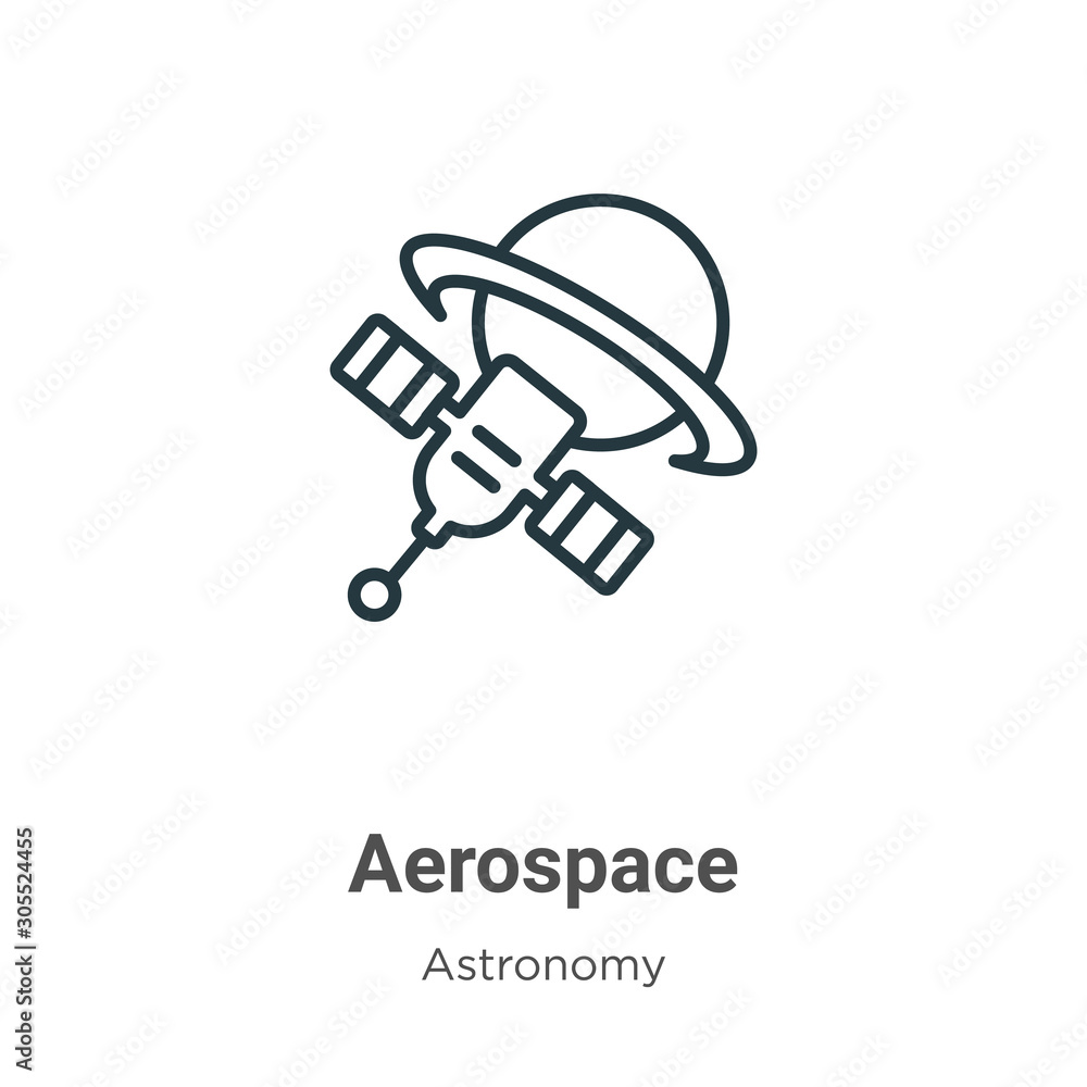 Aerospace Outline Vector Icon Thin Line Black Aerospace Icon Flat Vector Simple Element