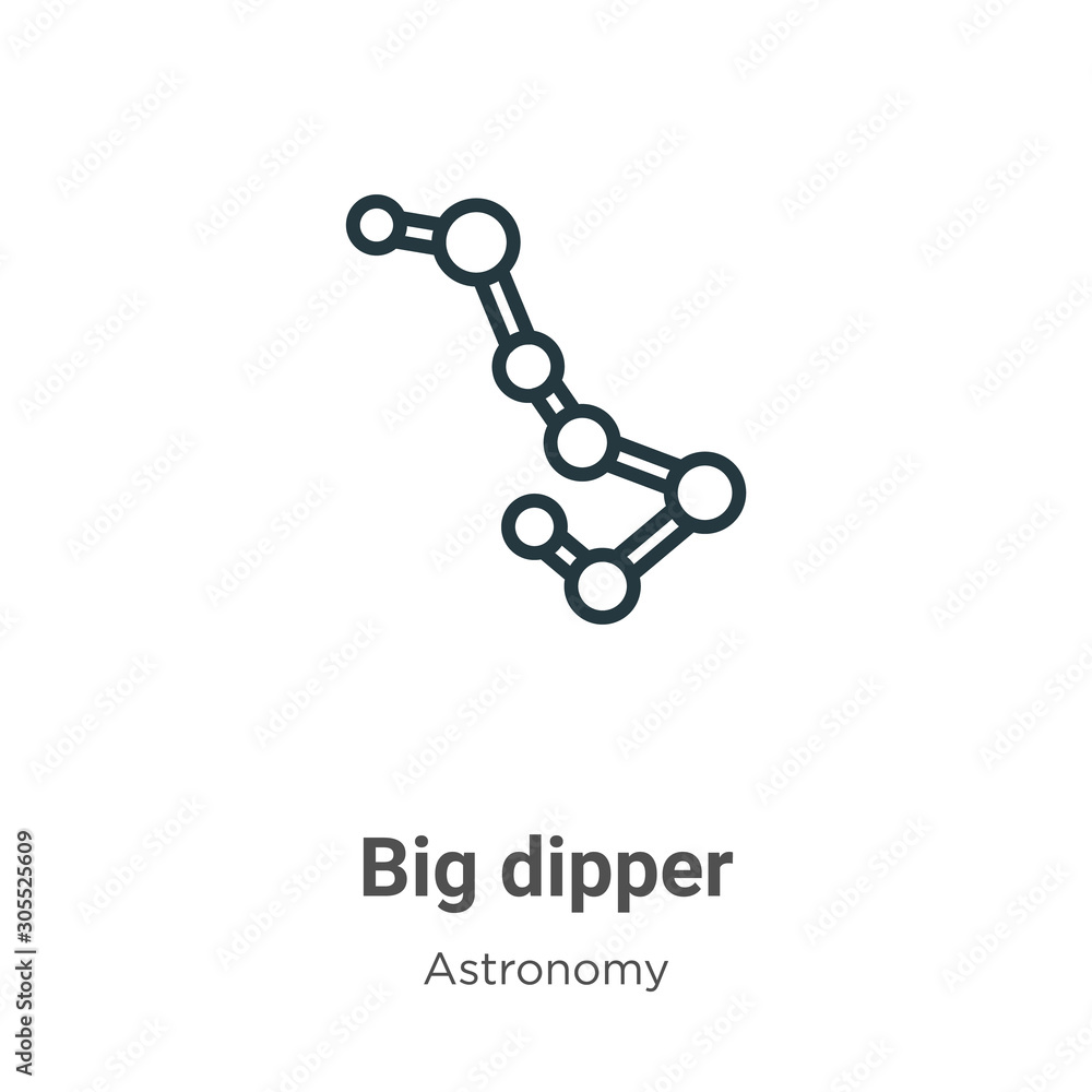 Big dipper outline vector icon. Thin line black big dipper icon, flat ...