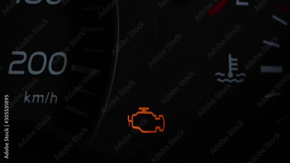 Check engine light symbol that pops up on dashboard when something goes ...