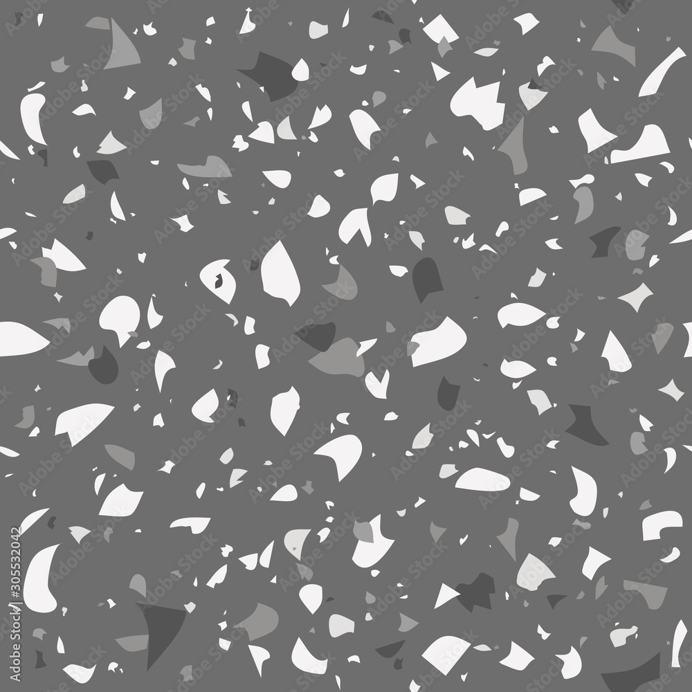 Seamless black and white terrazzo pattern Stock Vector | Adobe Stock