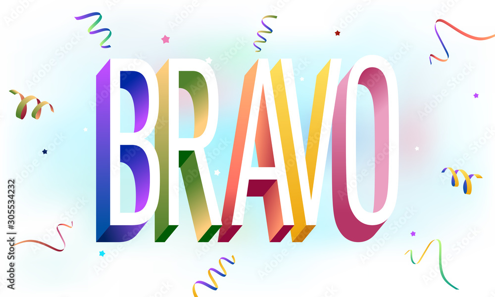 Colorful illustration of "Bravo" word Stock Vector | Adobe Stock