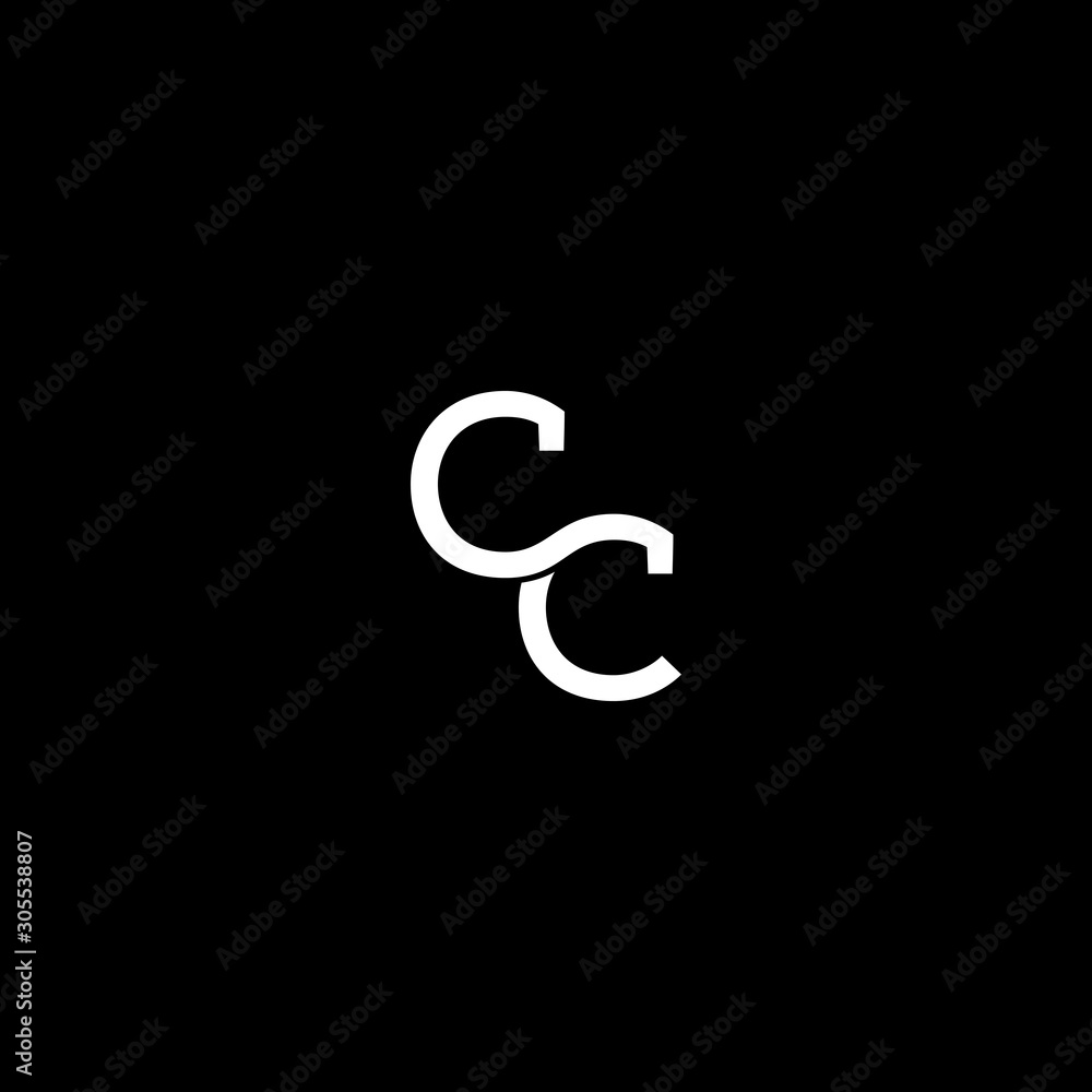 Letter CC Logo Design Template isolated on white background Vector ...