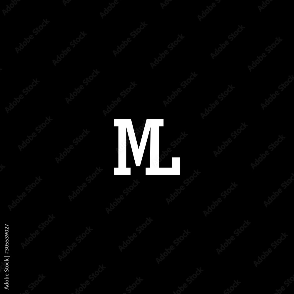 Letter ML Logo Design Template isolated on white background : Vector ...