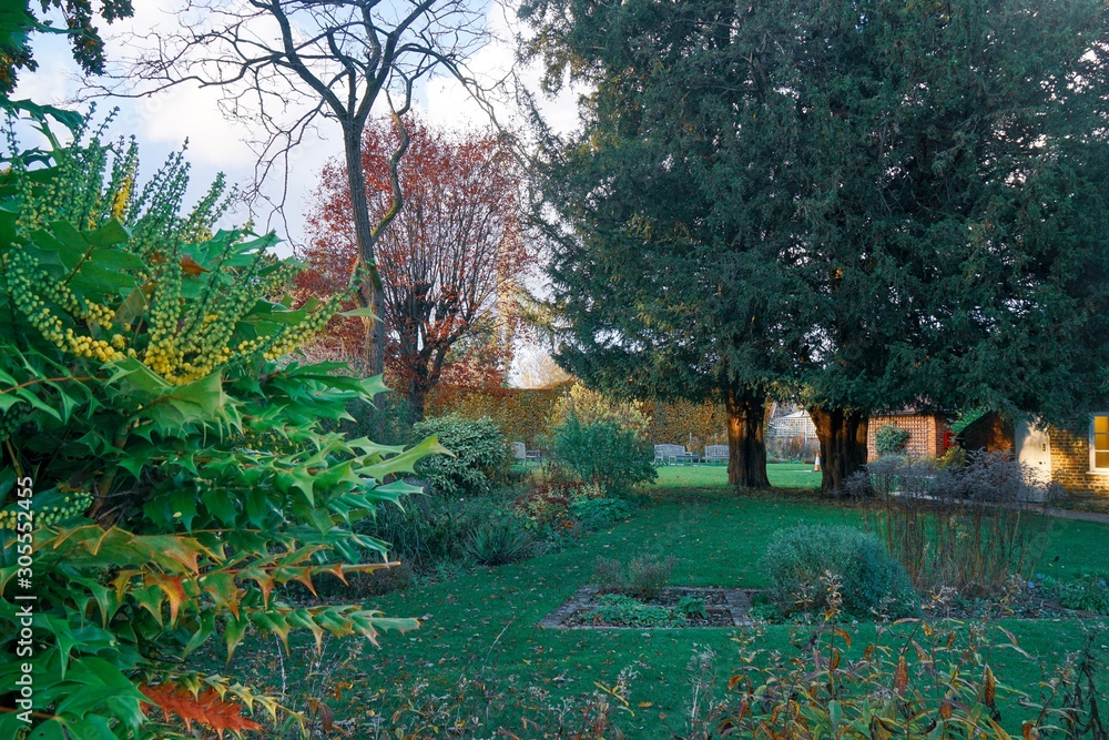 English garden in fall Stock Photo | Adobe Stock