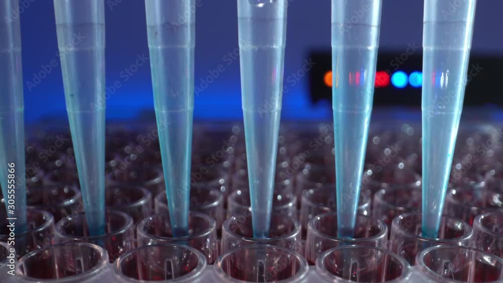 Modern PCR test robotic machine, molecular genetic research laboratory ...