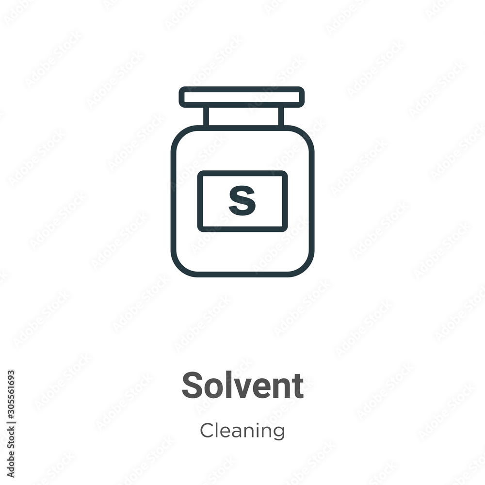 Solvent outline vector icon. Thin line black solvent icon, flat vector ...