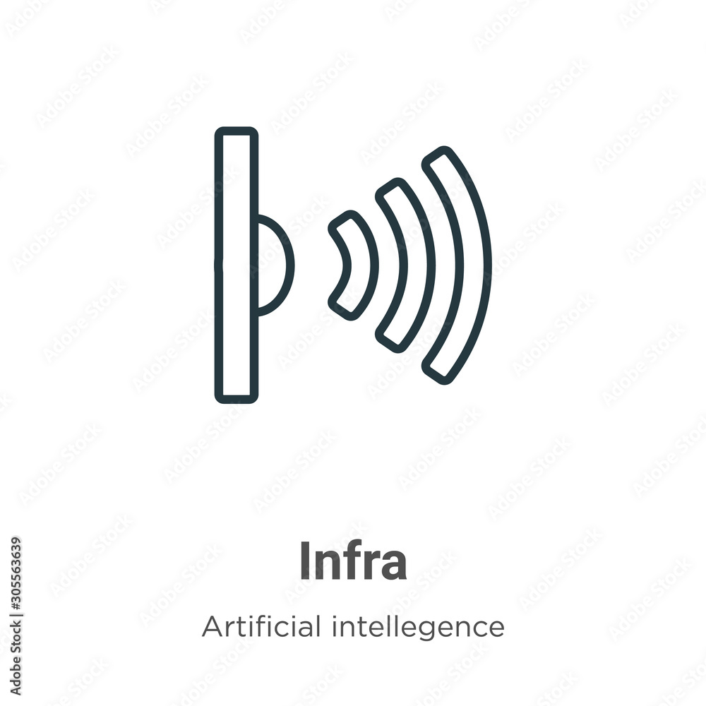 Infrared outline vector icon. Thin line black infrared icon, flat ...