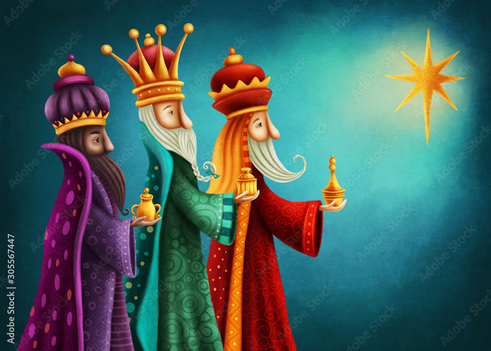 Biblical Magi Stock Illustration | Adobe Stock