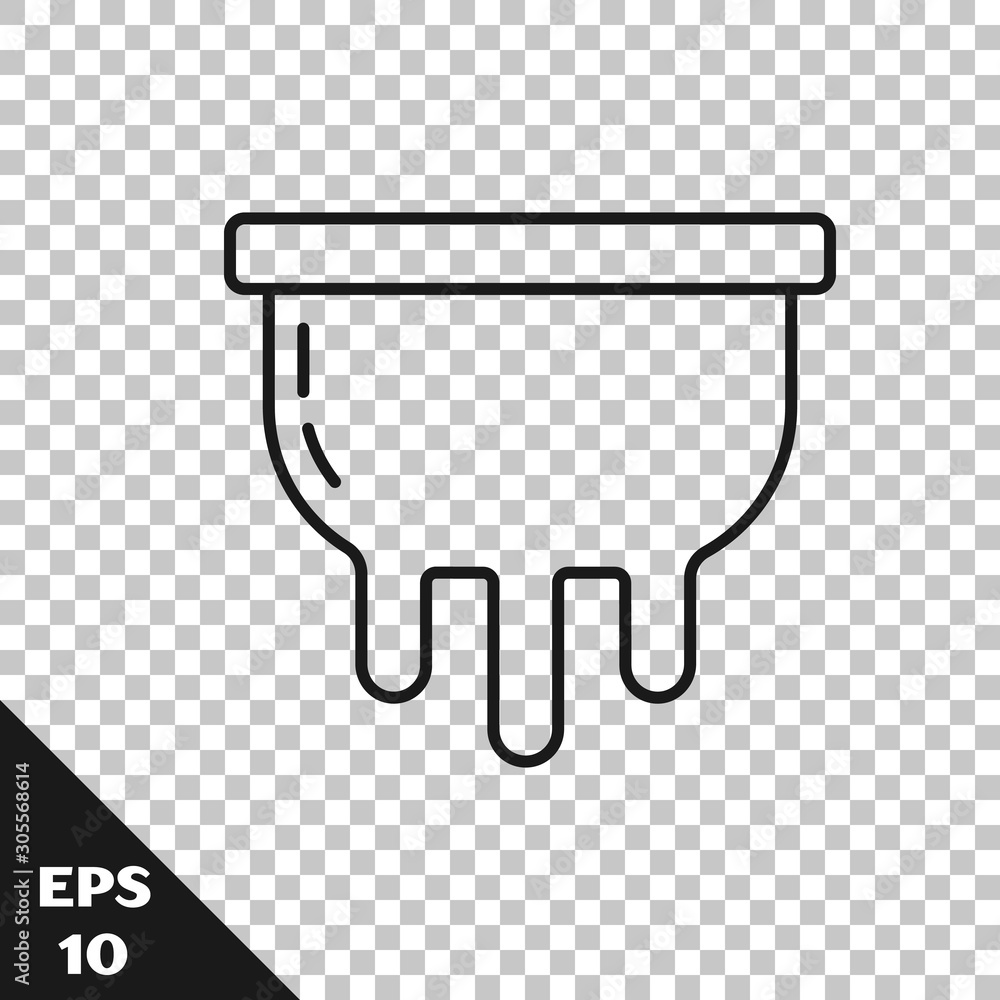 Black line Udder icon isolated on transparent background. Vector ...