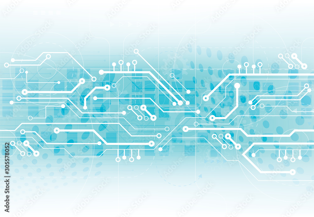 Abstract background with technology circuit board texture. Electronic ...