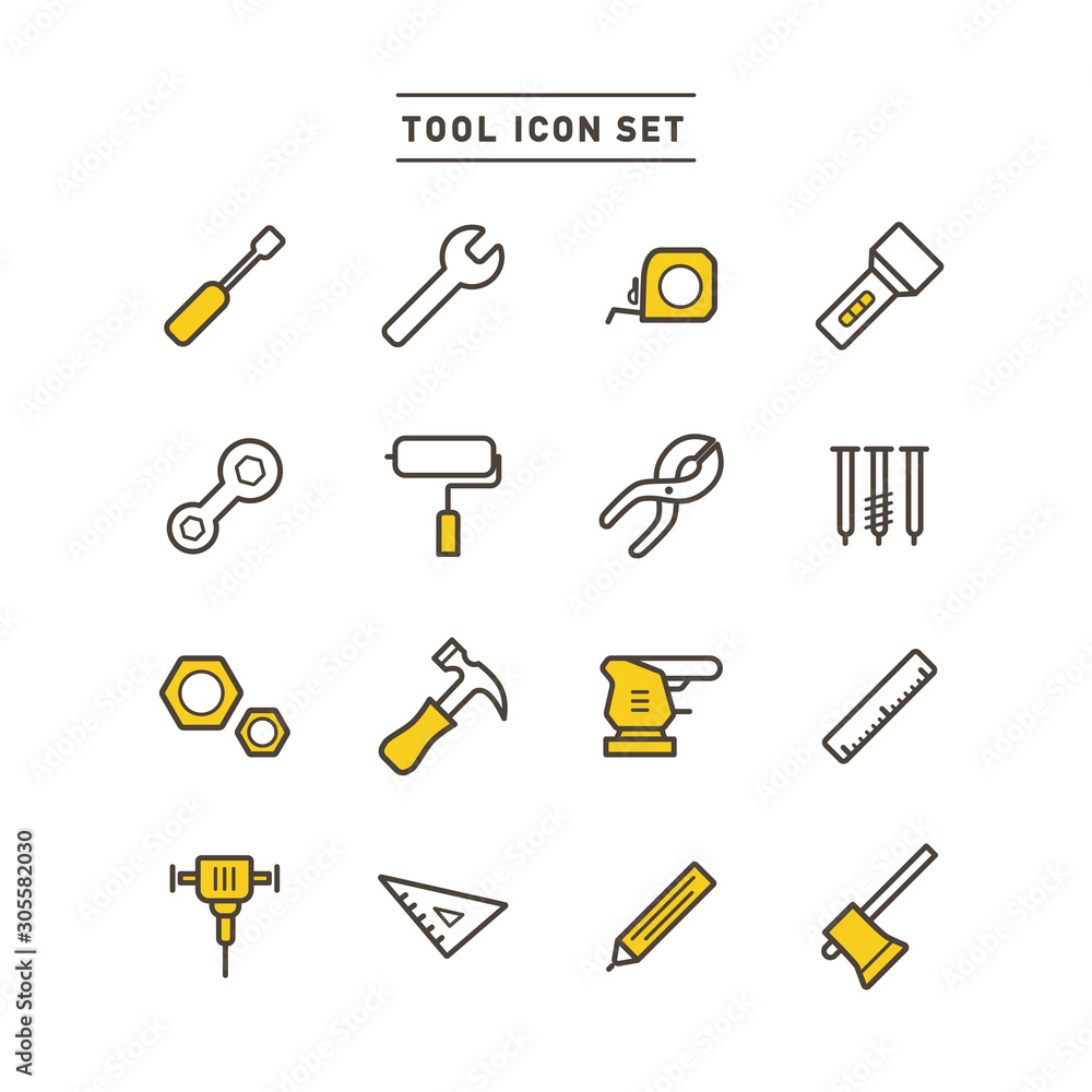TOOL ICON SET Stock Vector | Adobe Stock