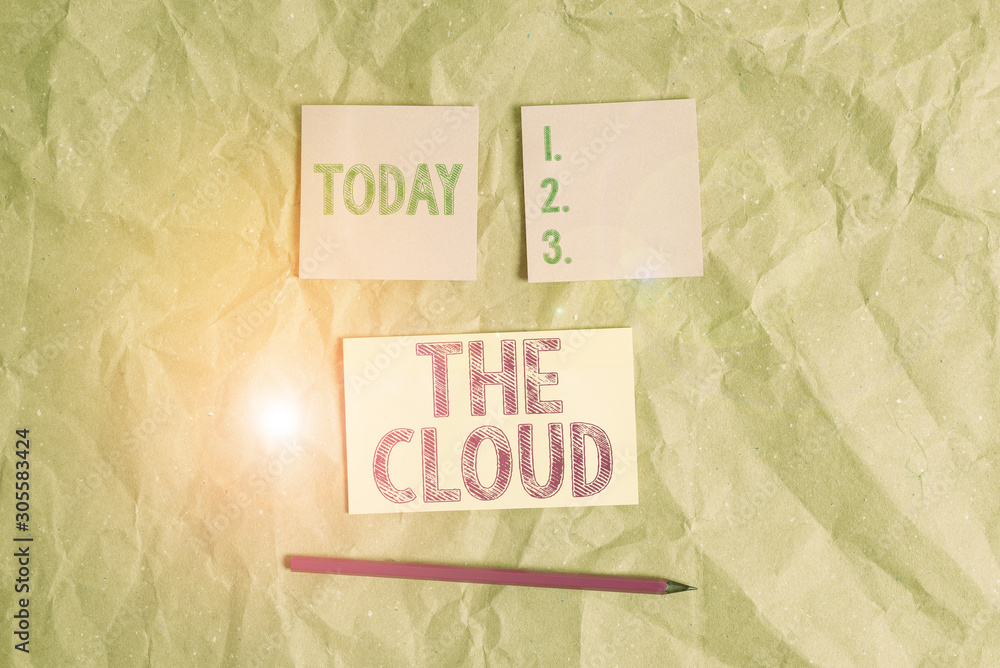 Handwriting text The Cloud. Conceptual photo Programs used in Storing ...