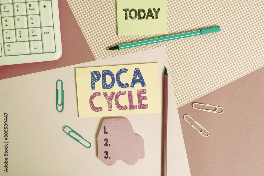 Writing note showing Pdca Cycle. Business concept for use to control ...
