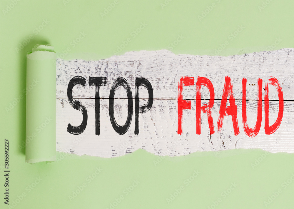 Conceptual hand writing showing Stop Fraud. Concept meaning campaign ...