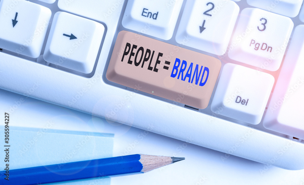 Word writing text People Brand. Business photo showcasing Personal ...