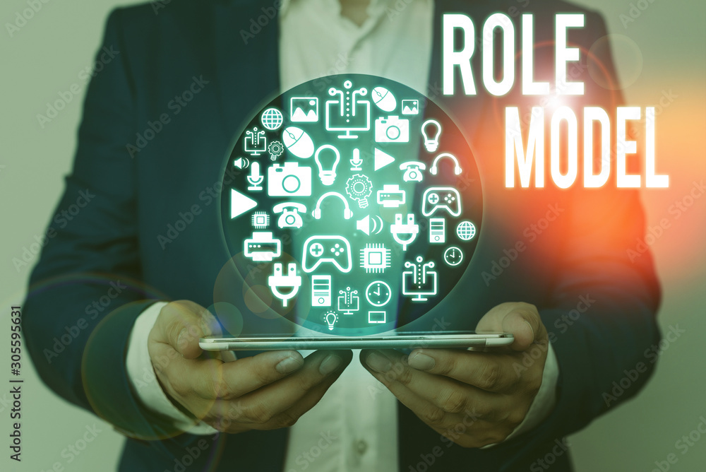 Writing note showing Role Model. Business concept for a demonstrating ...