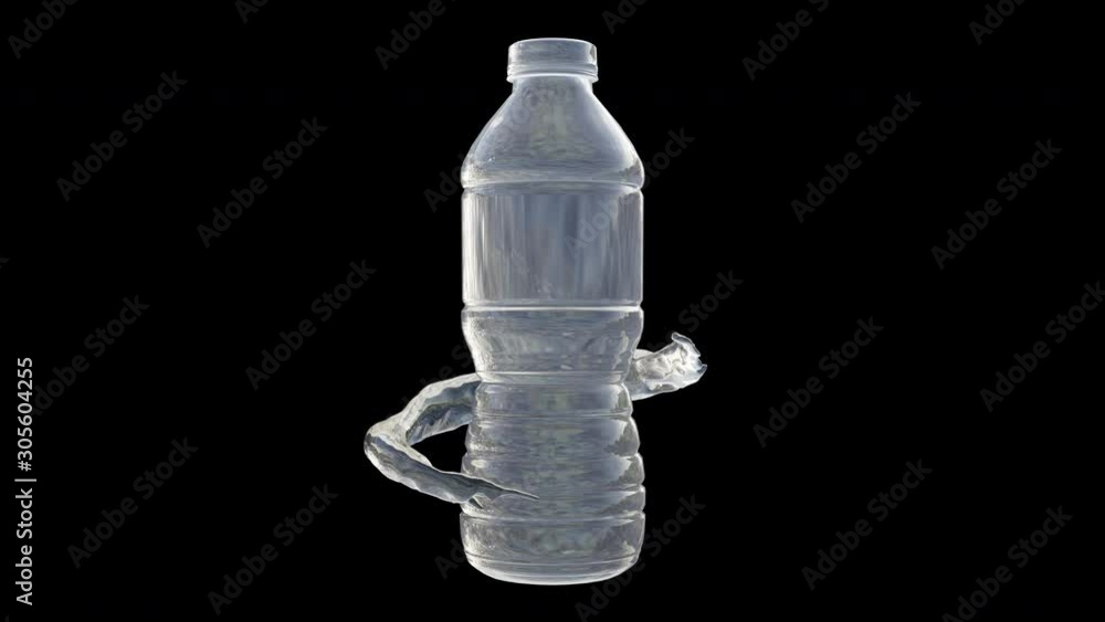 Slow motion Animation of Nature water bottle splash, Liquid swirling ...