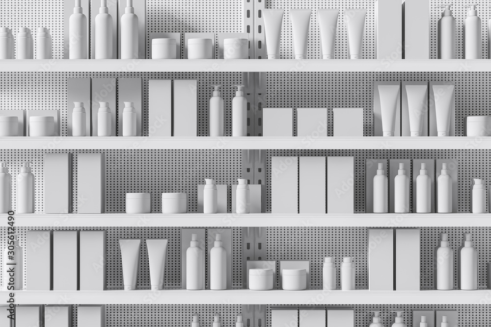 Supermarket Shelves Front View