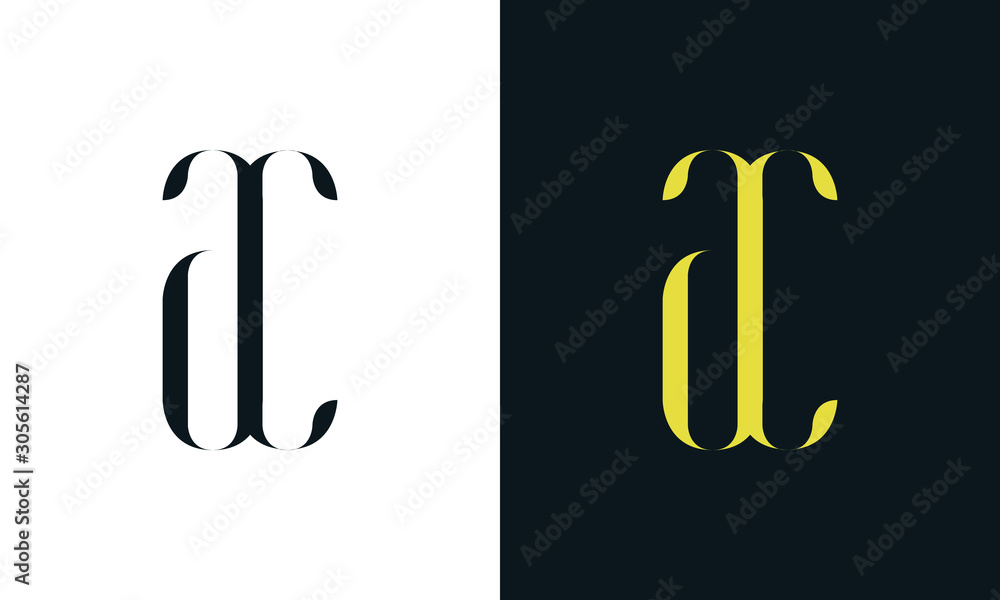 Abstract line art letter AC logo. This logo icon incorporate with two ...