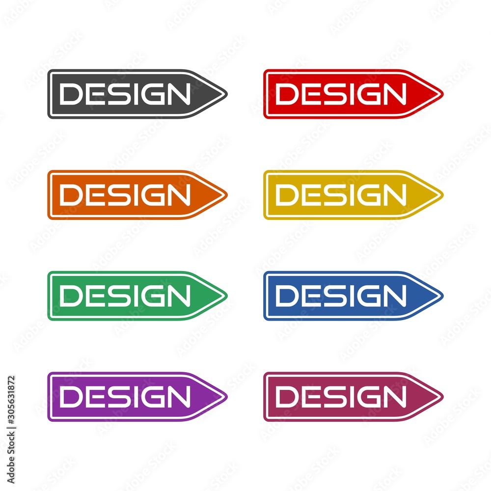 Design sign color icon set isolated on white background Stock ...