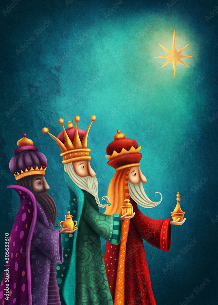 Biblical Magi Stock Illustration | Adobe Stock