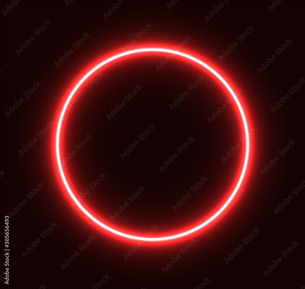 Neon red circle glowing for advertisement and banner. Eps 10 Stock ...