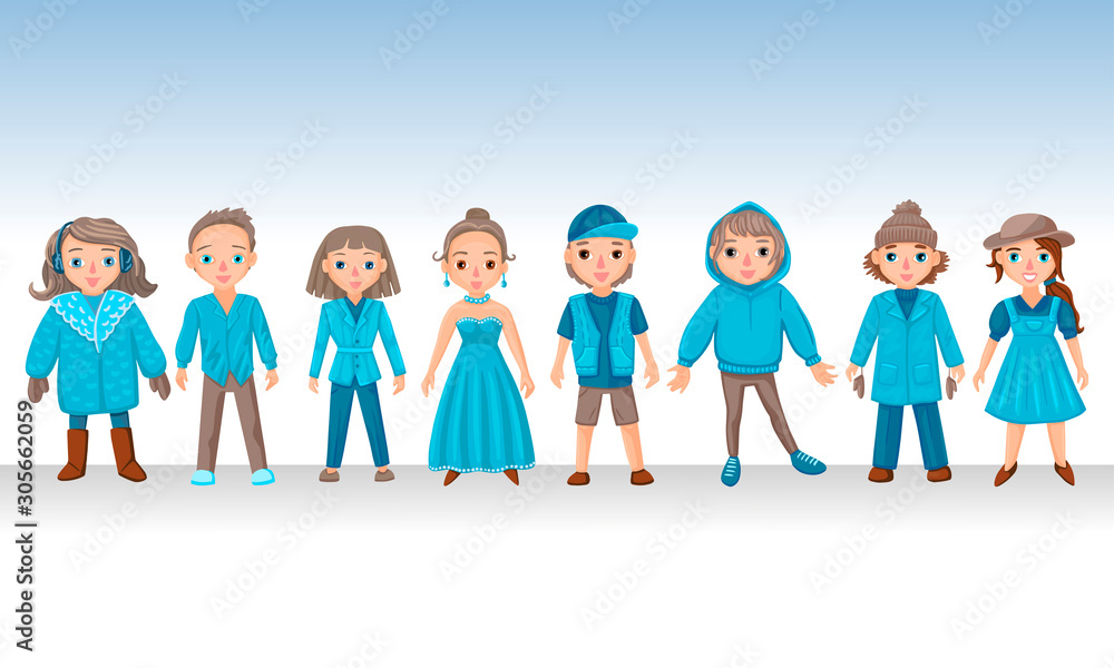 Cartoon people isolated on white. Male and female character. Vector ...